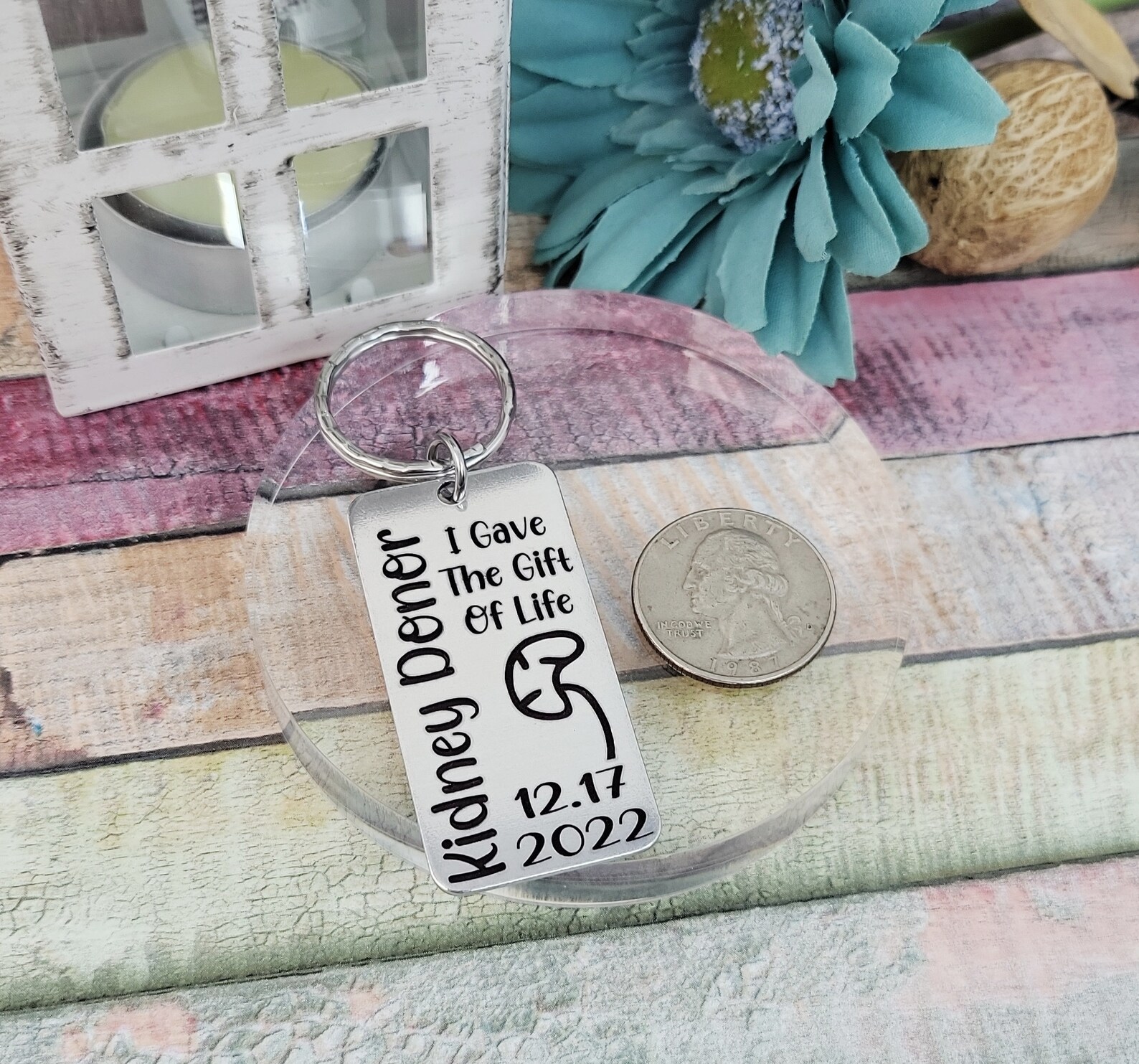 Gift of Life Keychain, Kidney Donor, Kidney Recipient, Custom Organ ...