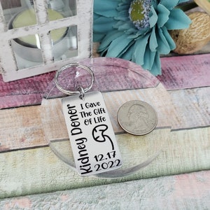 Gift of Life Keychain, Kidney Donor, Kidney Recipient, Custom Organ ...