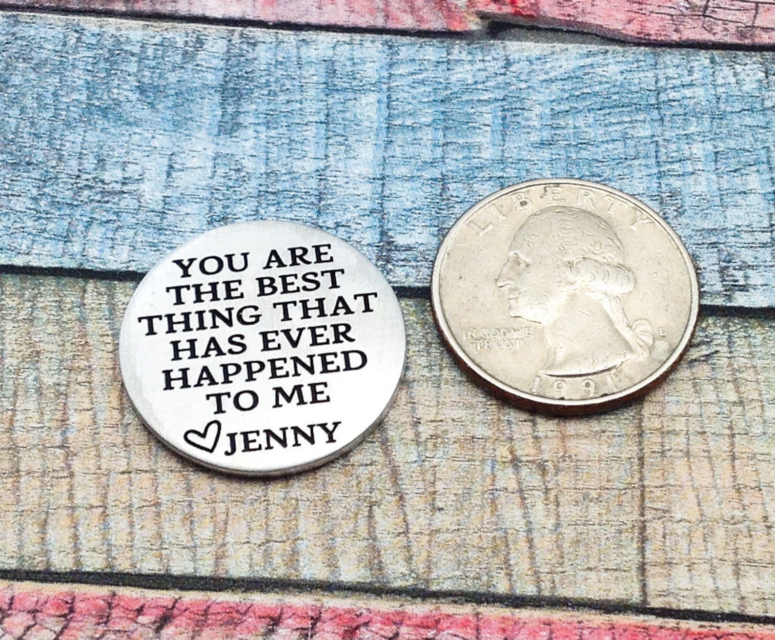 Custom Message Coin Groom Gift Custom Pocket Coin Sobriety - Etsy