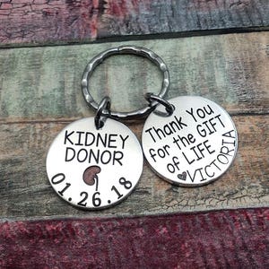 Organ Donor Keychain, Living Donor Gift, Thank You for the Gift of Life ...