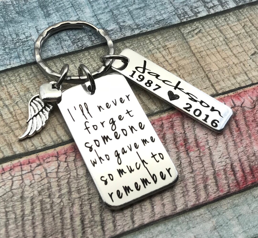 Memorial Key Ring Remembrance Gift Sympathy Necklace Loss - Etsy