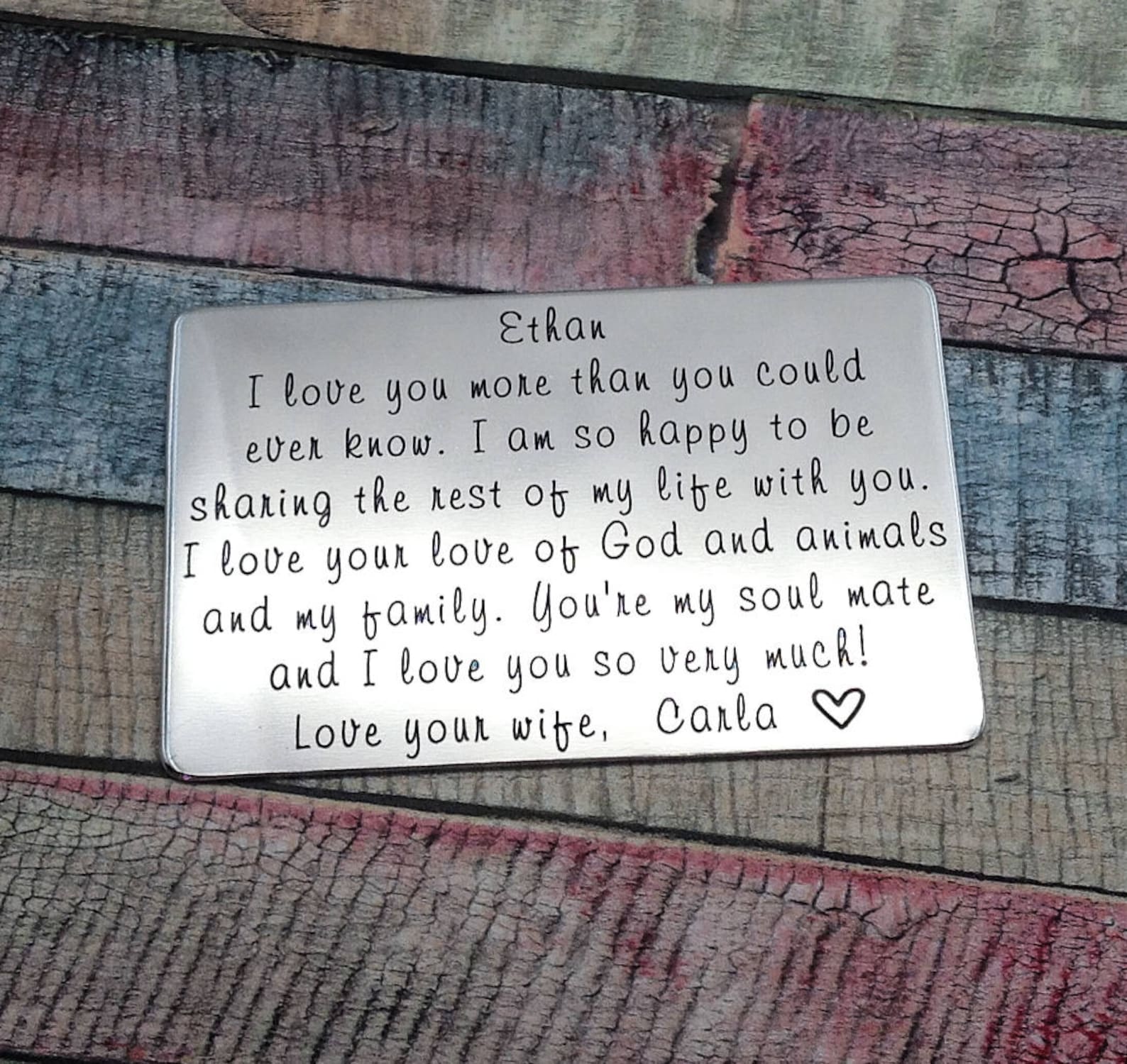 Engraved Wallet Card for Men, Personalized Wallet Card, Personalized ...