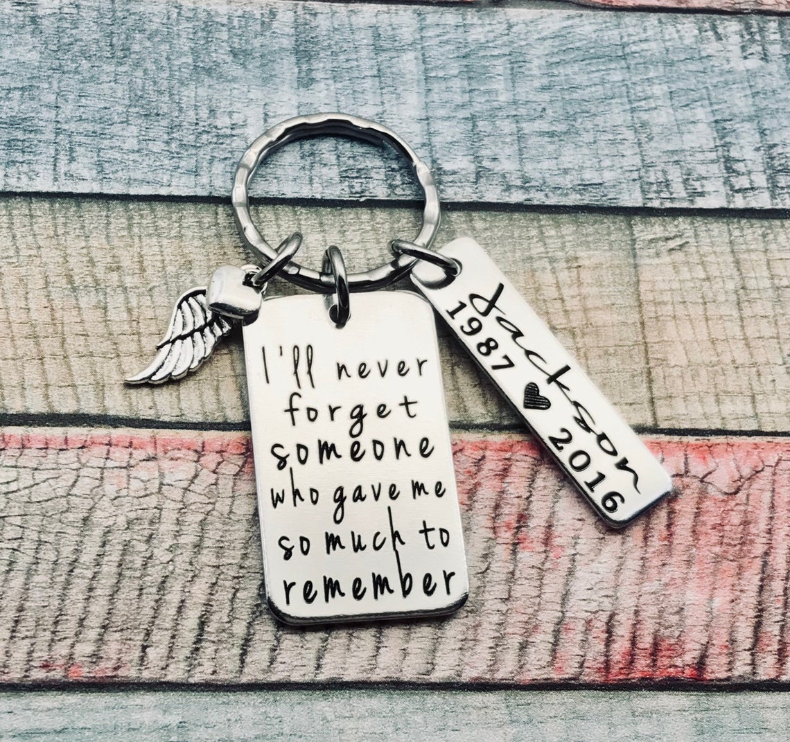 Memorial Key Ring Remembrance Gift Sympathy Necklace Loss | Etsy