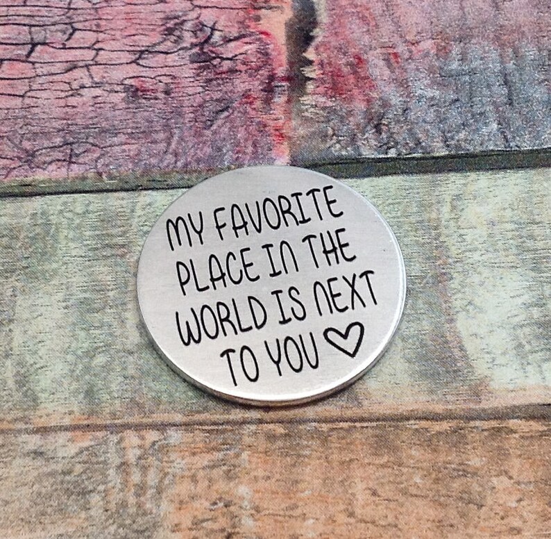 Pocket coin Anniversary gift Love Token Love Coin Husband | Etsy