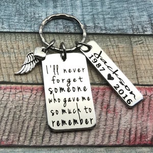 Memorial Key Ring Remembrance Gift Sympathy Necklace Loss | Etsy