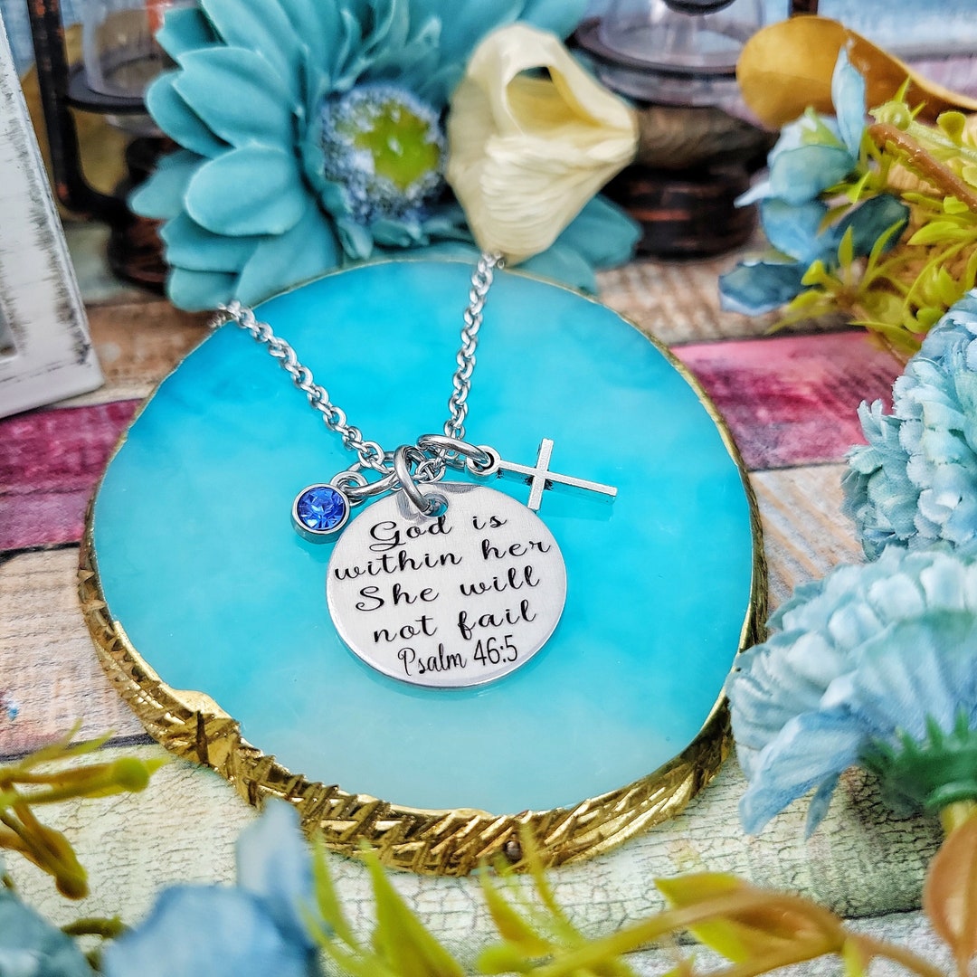 Scripture Jewelry, Bible Verse Necklace Jewelry, Psalm 46:5 Necklace ...