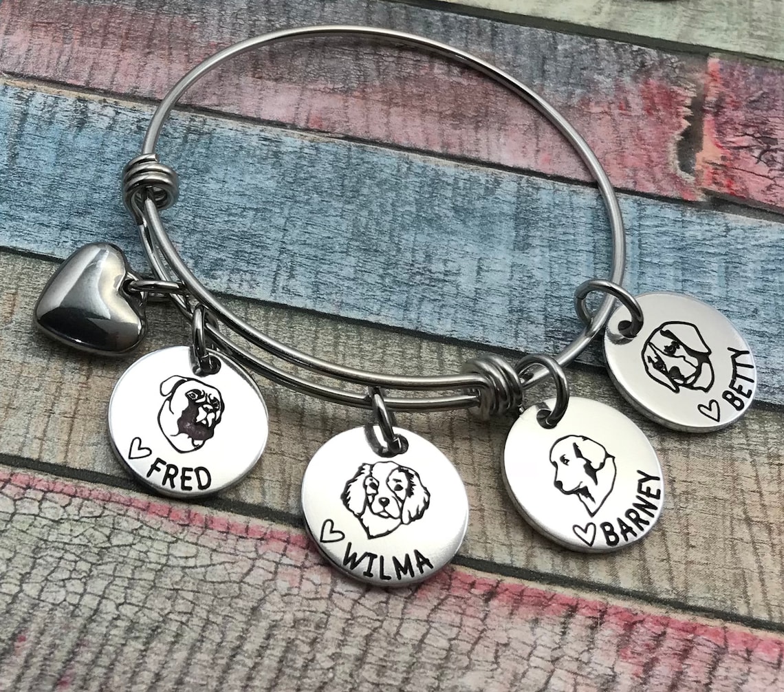 Dog Bracelet Personalized dog breed jewelry Dog Mom Jewelry | Etsy