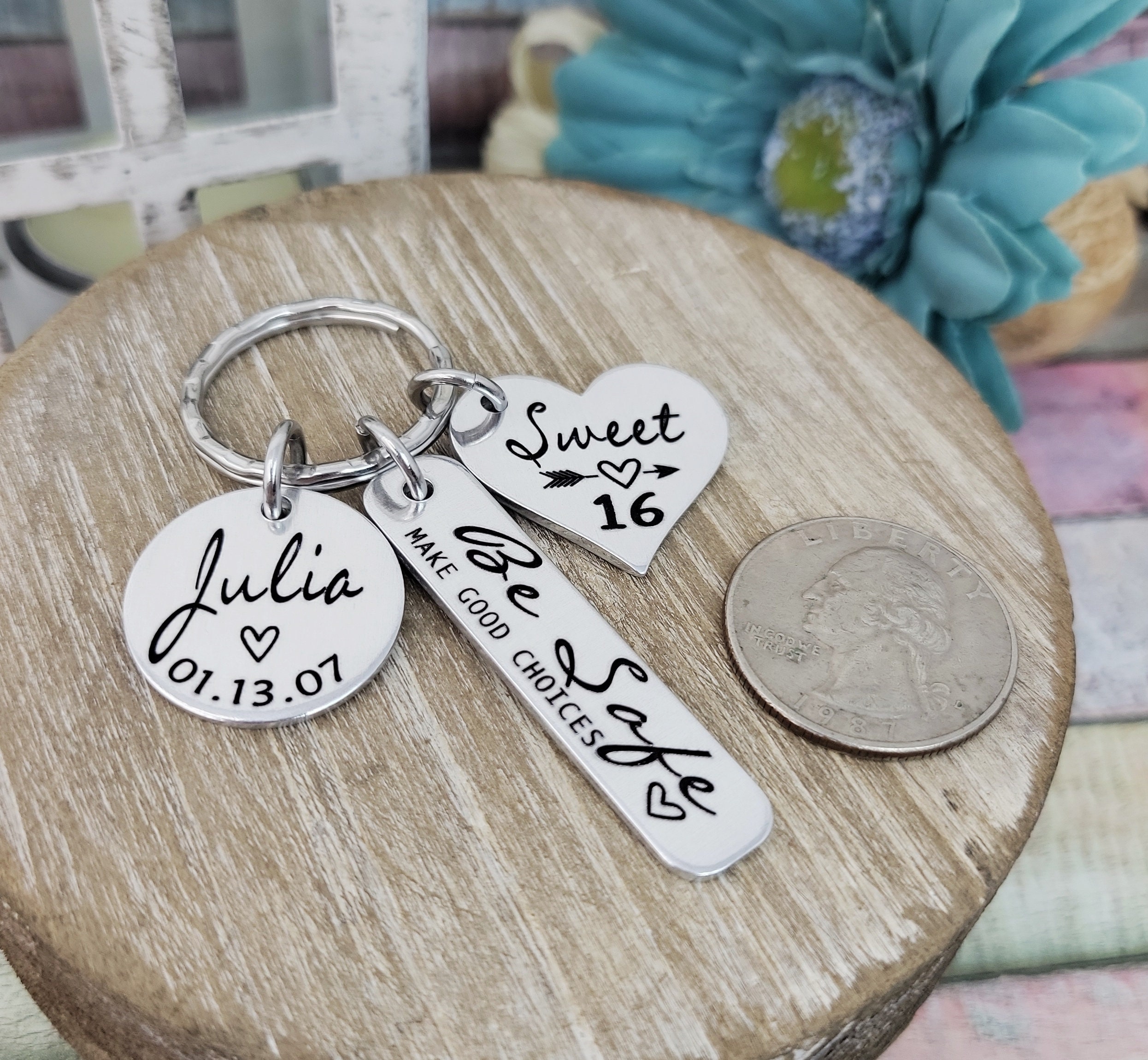 Sweet 16 Gift, Teen Driver Gift, Drive Safe Key Ring for Daughter ...