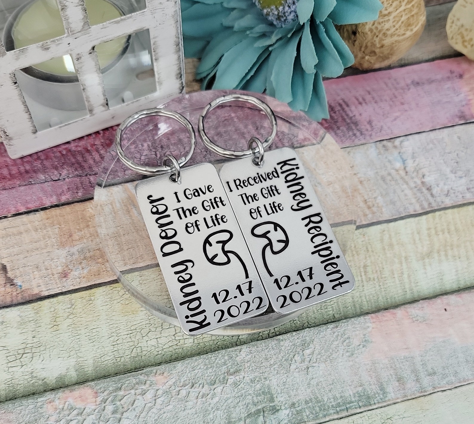 Gift of Life Keychain, Kidney Donor, Kidney Recipient, Custom Organ ...