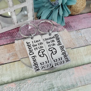 Gift of Life Keychain, Kidney Donor, Kidney Recipient, Custom Organ ...