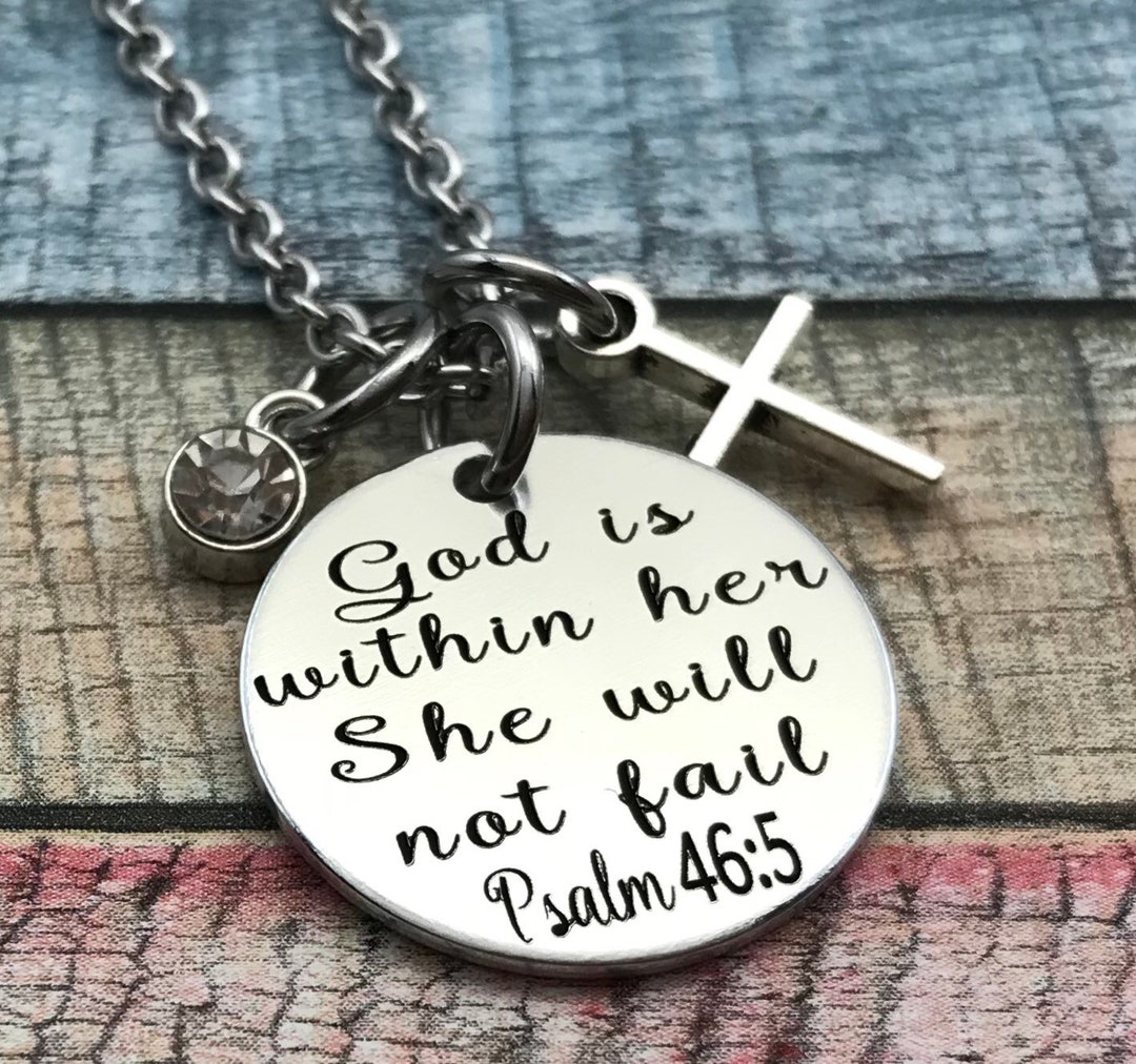 Scripture Jewelry Bible Verse Necklace Jewelry Psalm 46:5 - Etsy