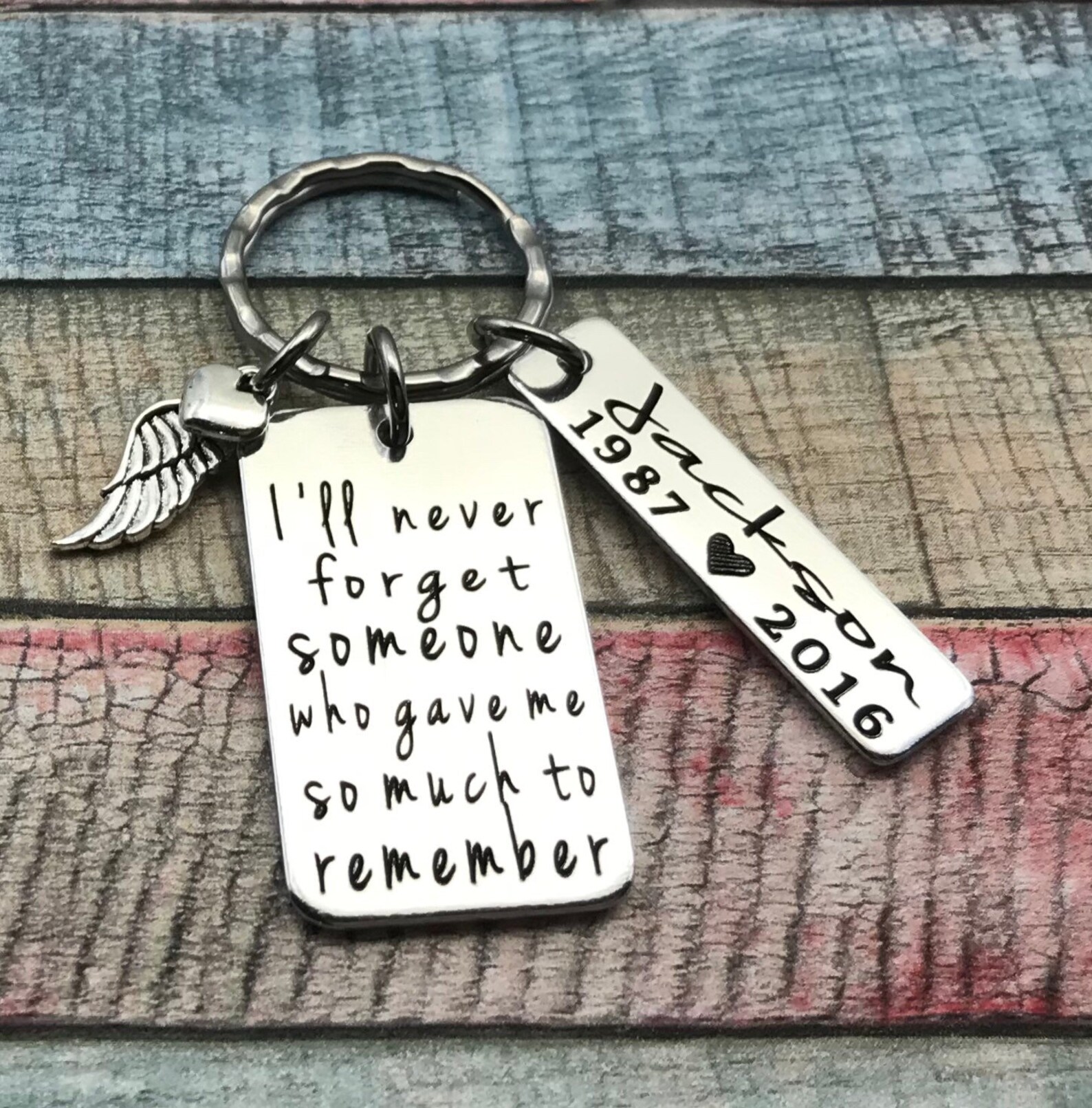 Memorial Key Ring Remembrance Gift Sympathy Necklace Loss | Etsy