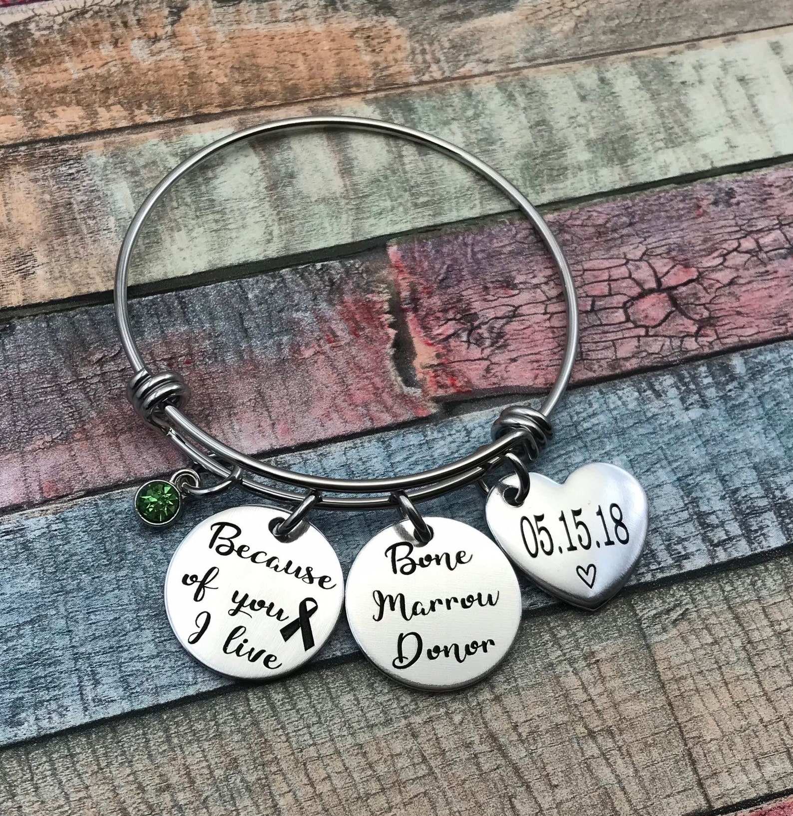 Because of you I live Donor Jewelry Bone Marrow Donor Gift | Etsy