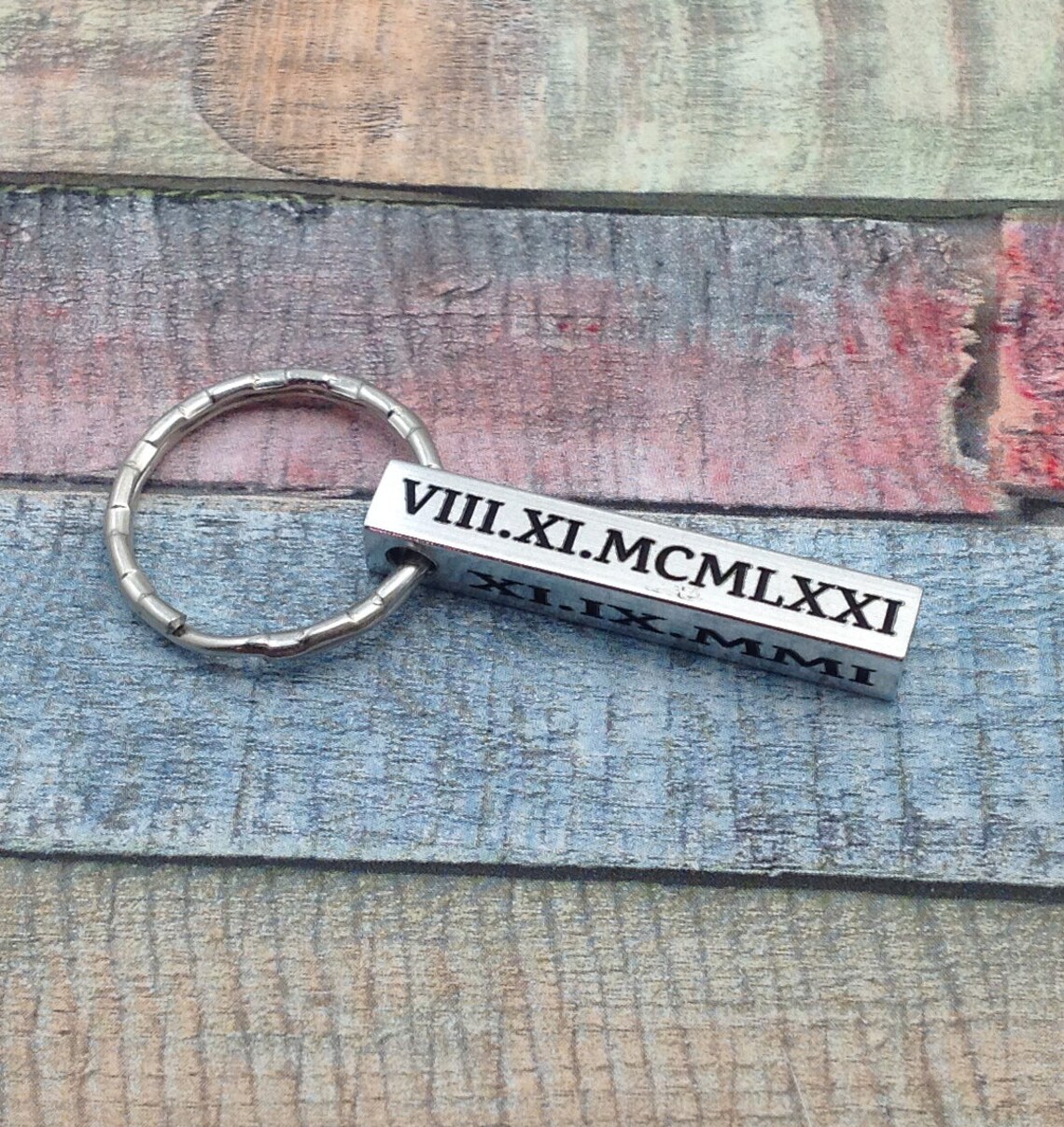 Roman Numeral Key Ring Special Date Keychain Anniversary Key - Etsy