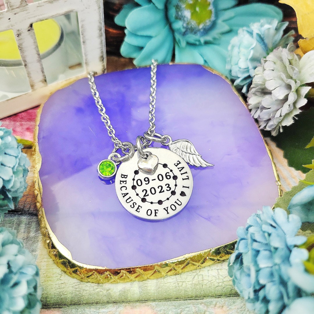 Organ Donor Gift, Living Donor Gift, Cancer Awareness Necklace, Kidney ...