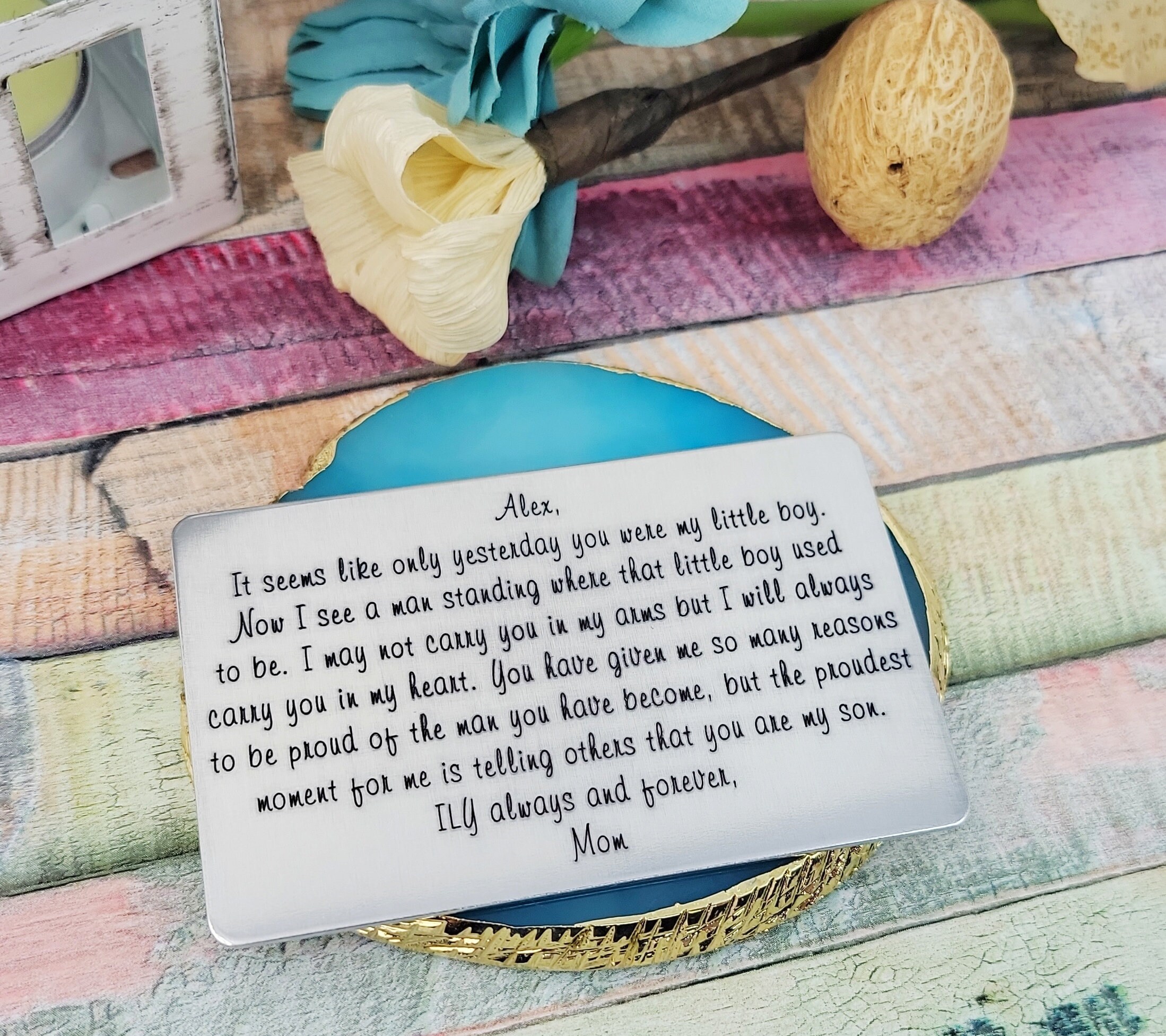 Engraved Wallet Card for Men, Personalized Wallet Card, Personalized ...