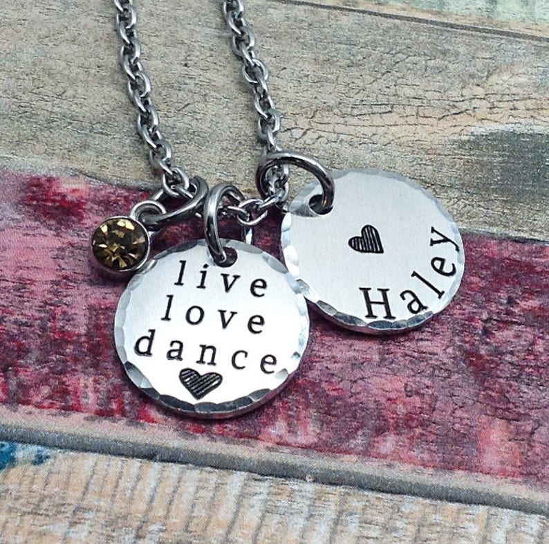 Dancer Gift, Dance Recital Gift, Live Love Dance Necklace, Dancer ...
