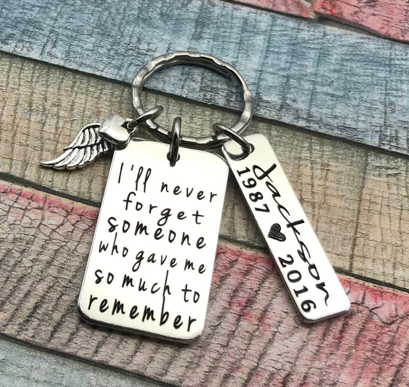 Memorial Key Ring Remembrance Gift Sympathy Necklace Loss | Etsy