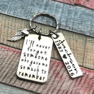 Memorial Key Ring Remembrance Gift Sympathy Necklace Loss | Etsy