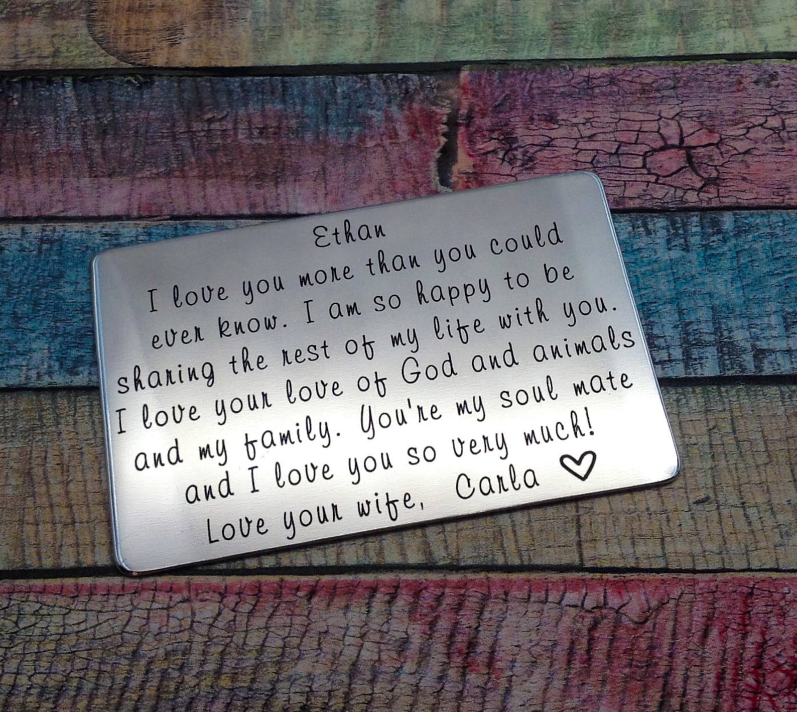 Engraved Wallet Card for Men, Personalized Wallet Card, Personalized ...