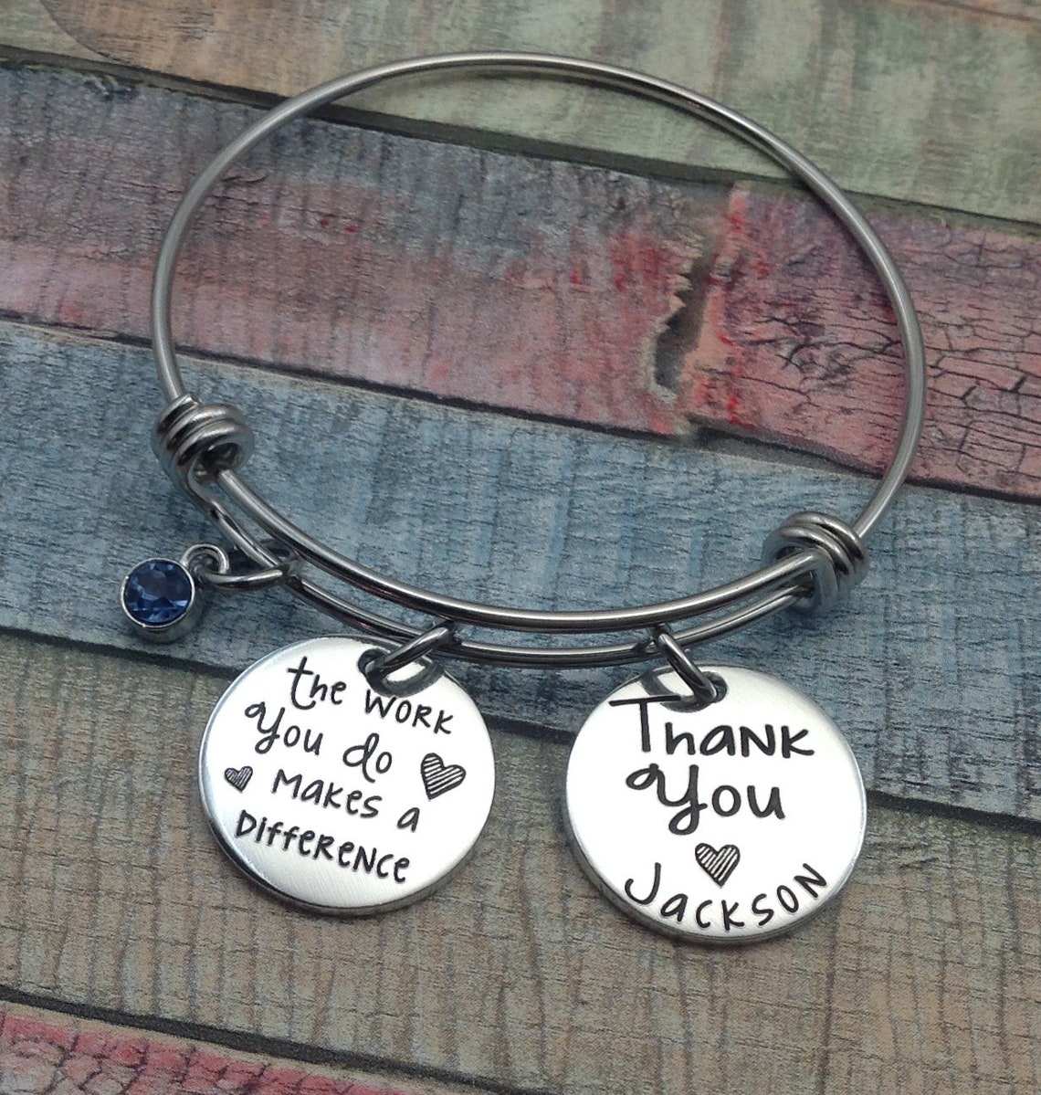 Thank You Gift Thank you Bracelet The work you do makes a | Etsy