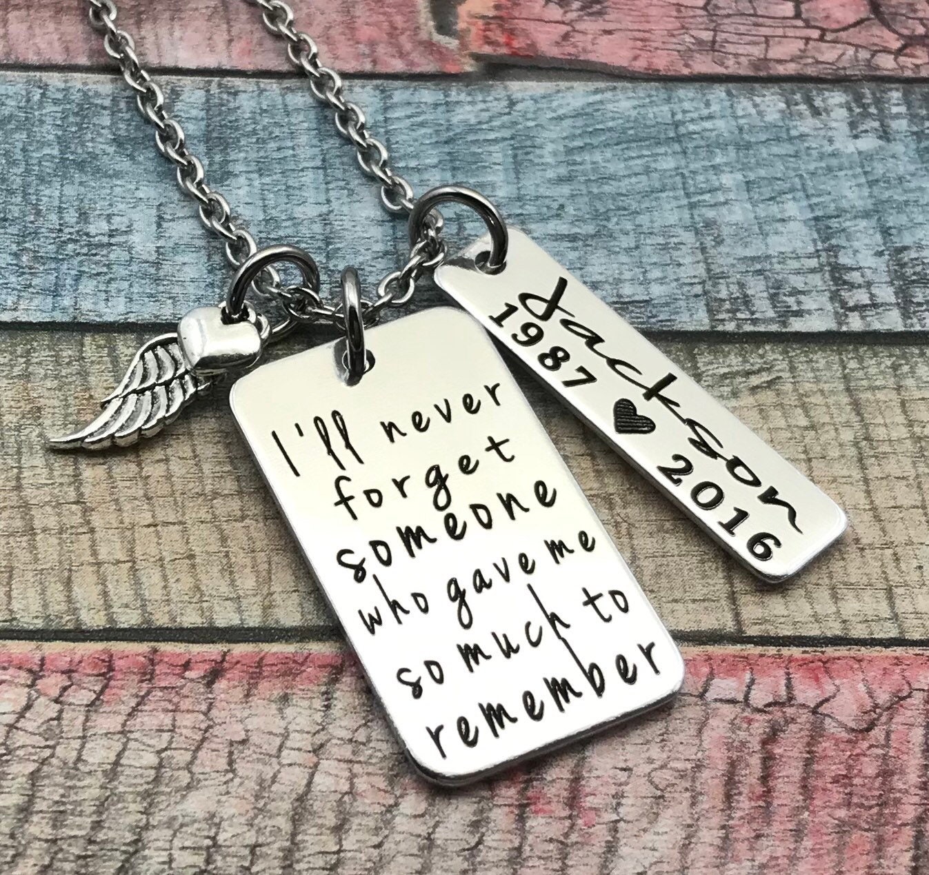 Memorial Jewelry Remembrance Sympathy Necklace Loss of dad | Etsy