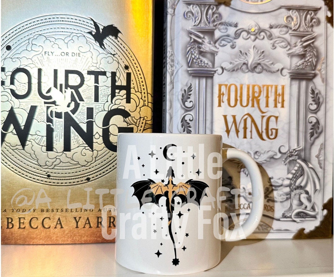 Black and Gold Dragon Fourth Wing Inspired Coffee Mug - OFFICIALLY ...
