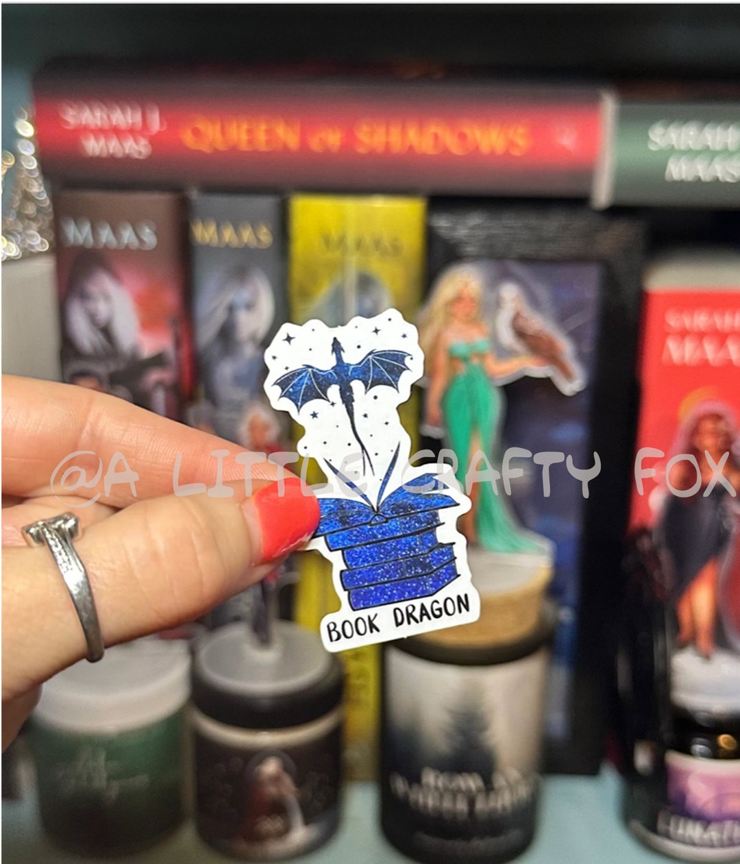 Starry Book Dragon Sticker: Fantasy Kindle Decor - Etsy