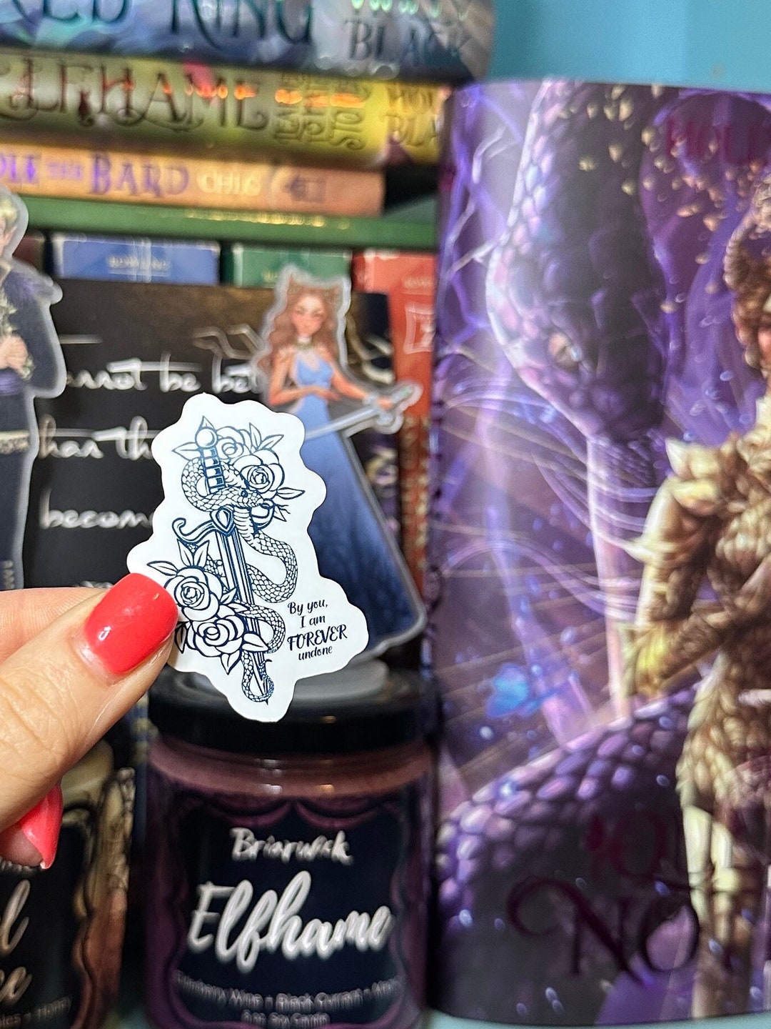By You I Am Forever Undone Blue Ombré Cruel Prince Sticker | Holly ...