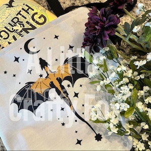 Black and Gold Dragon Fourth Wing OFFICIALLY LICENSED Tote Bag - Etsy
