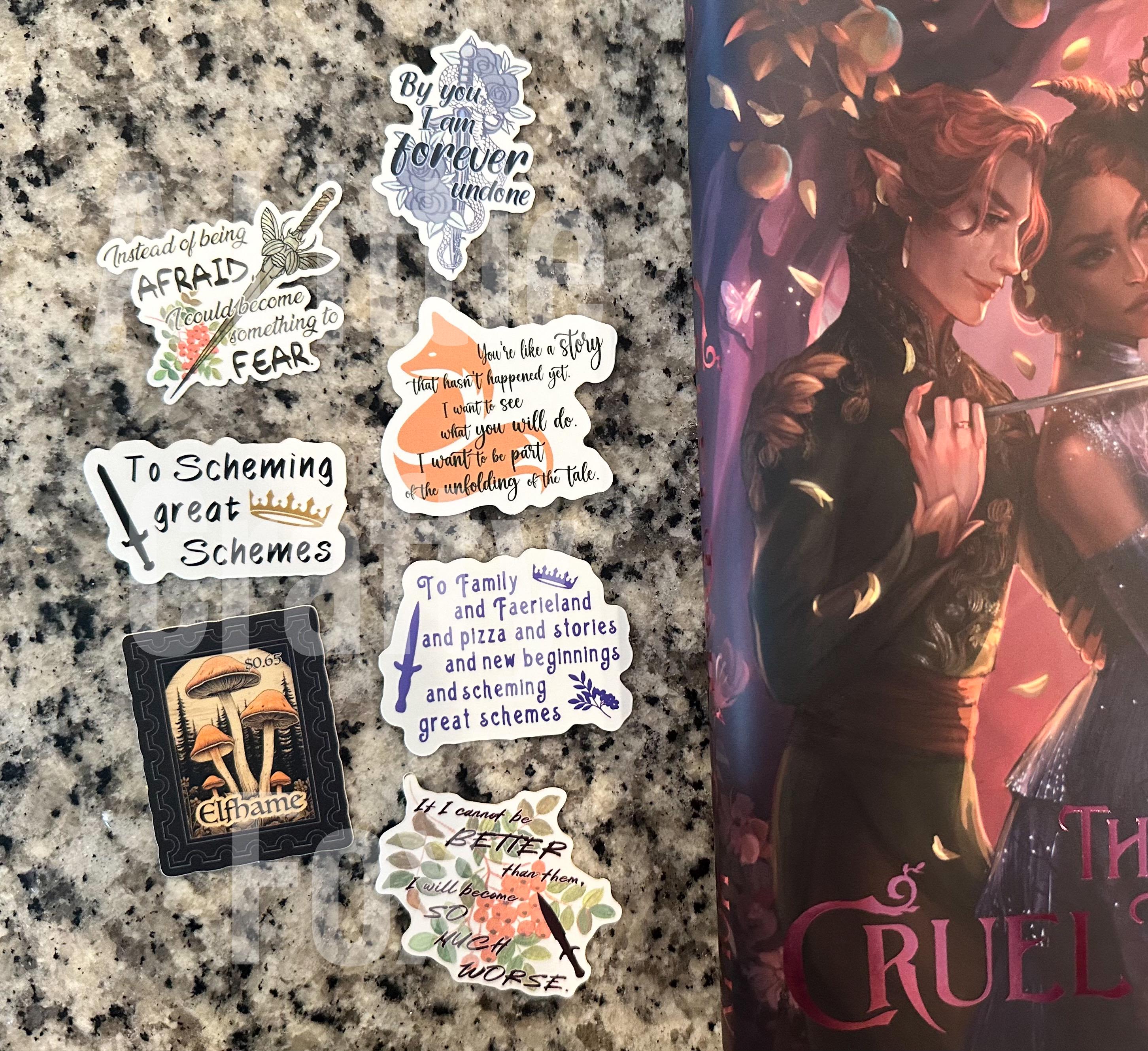 The Cruel Prince Inspired Sticker Pack: Waterproof Bookish Kindle ...