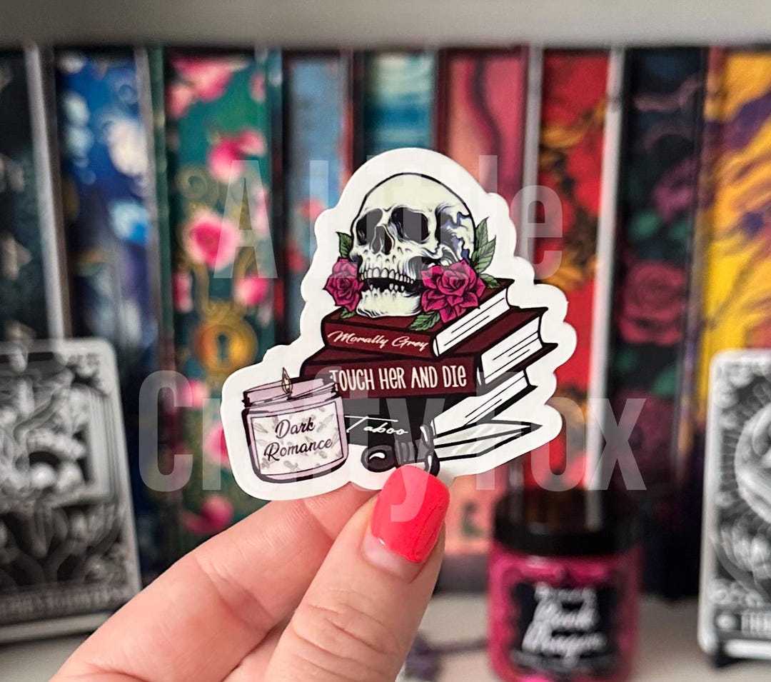 Dark Romance Lovers Book Stack Sticker - Etsy