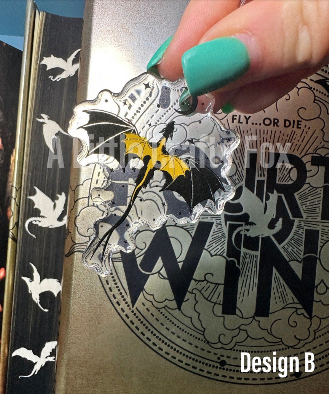 Black and Gold Dragons Officially Licensed Fourth Wing Inspired Glitter ...