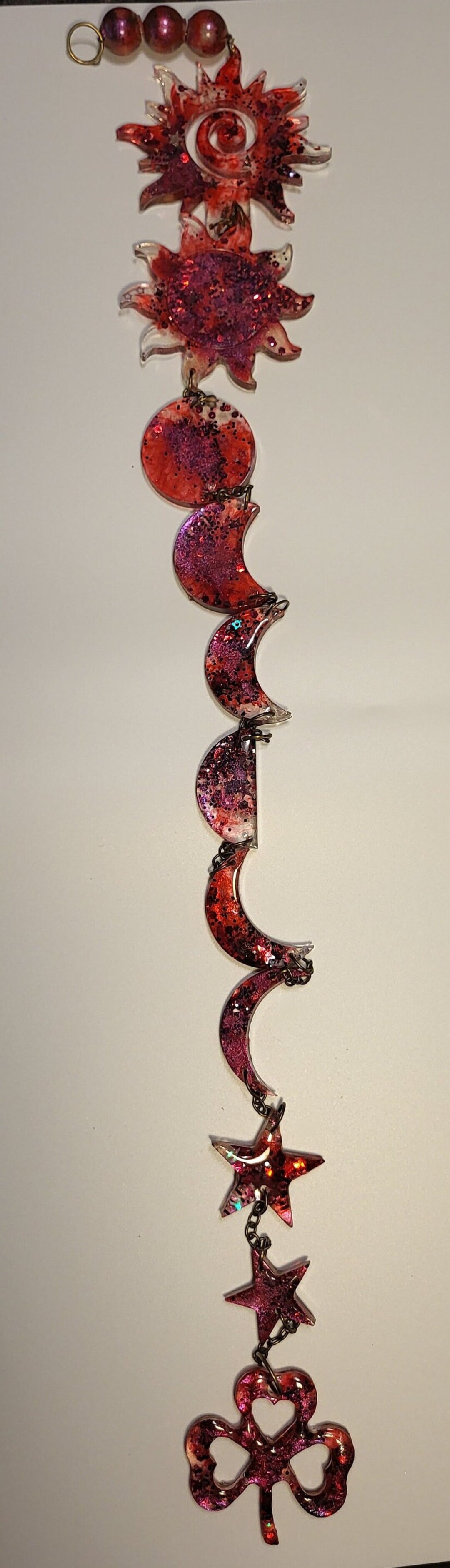 Handmade Epoxy Resin Moon Phase Hanging Suncatcher-celestial Home Decor ...