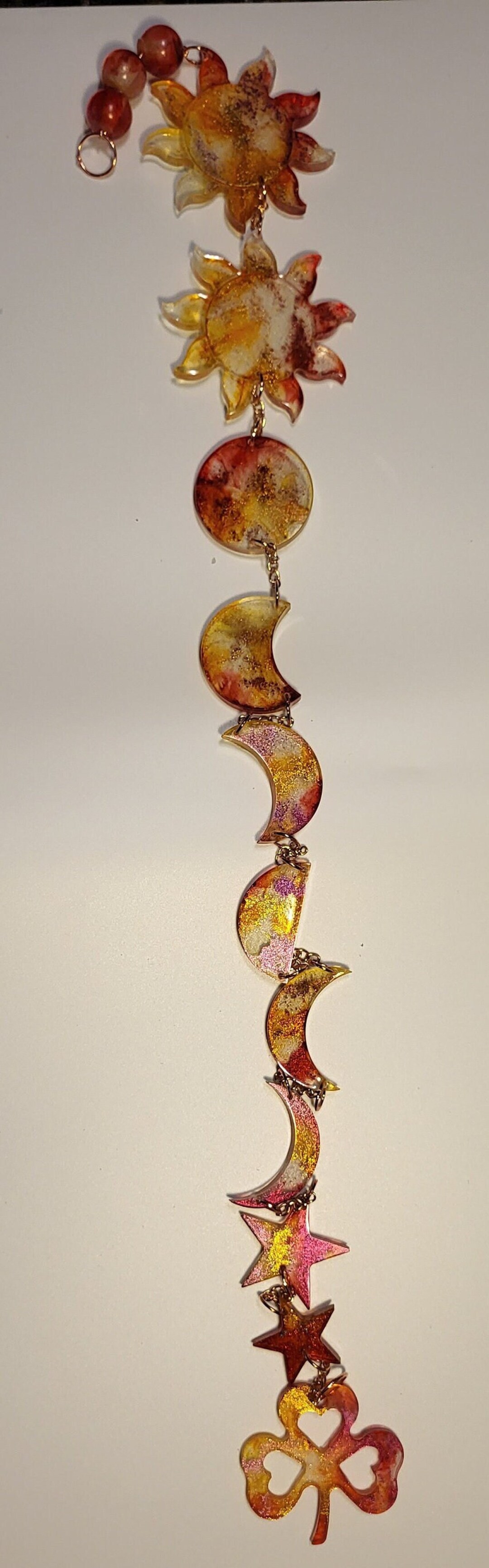 Handmade Epoxy Resin Moon Phase Hanging Suncatcher-celestial Home Decor ...