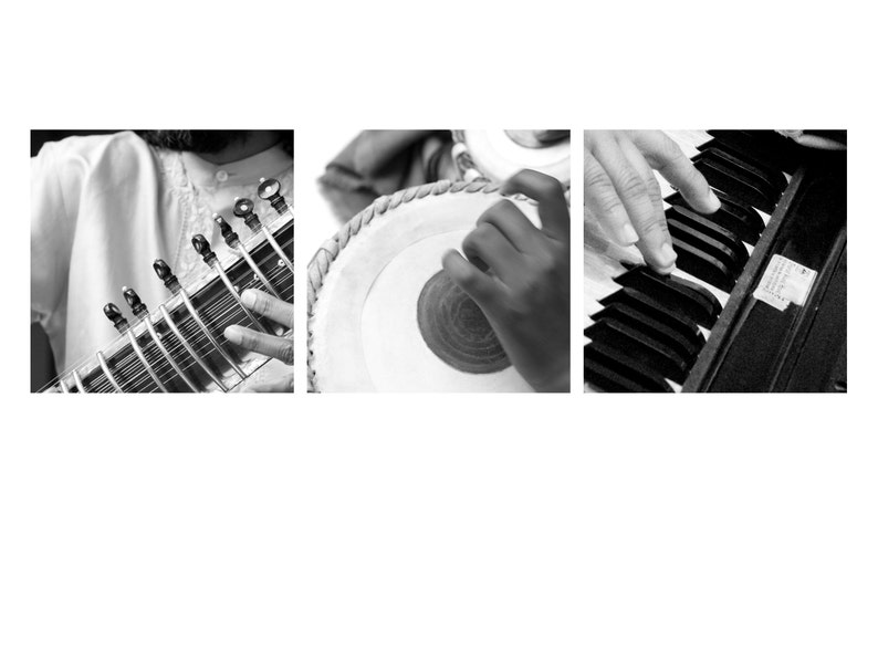 Indian, Musicians, Tabla, Sitar, Harmonium, Black & White, Photography ...