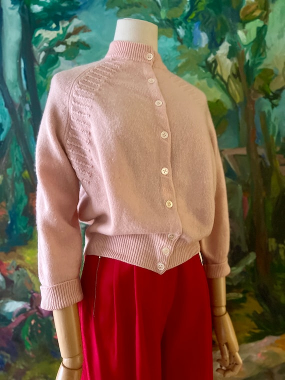 1950s Pastel Pink Cashmere Cardigan - Gem