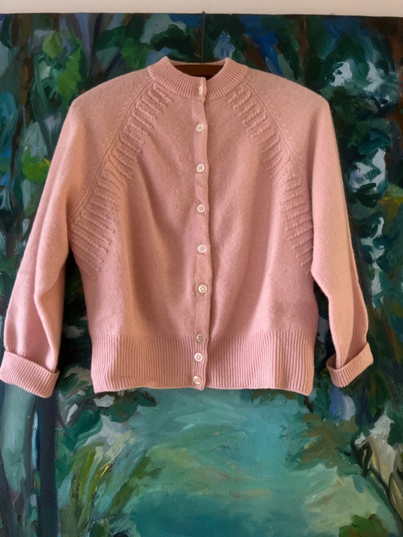 1950s Pastel Pink Cashmere Cardigan - Gem