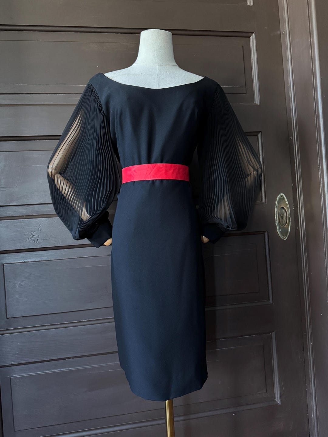 1960s Black Sheer Balloon Sleeve Shift Dress - Etsy