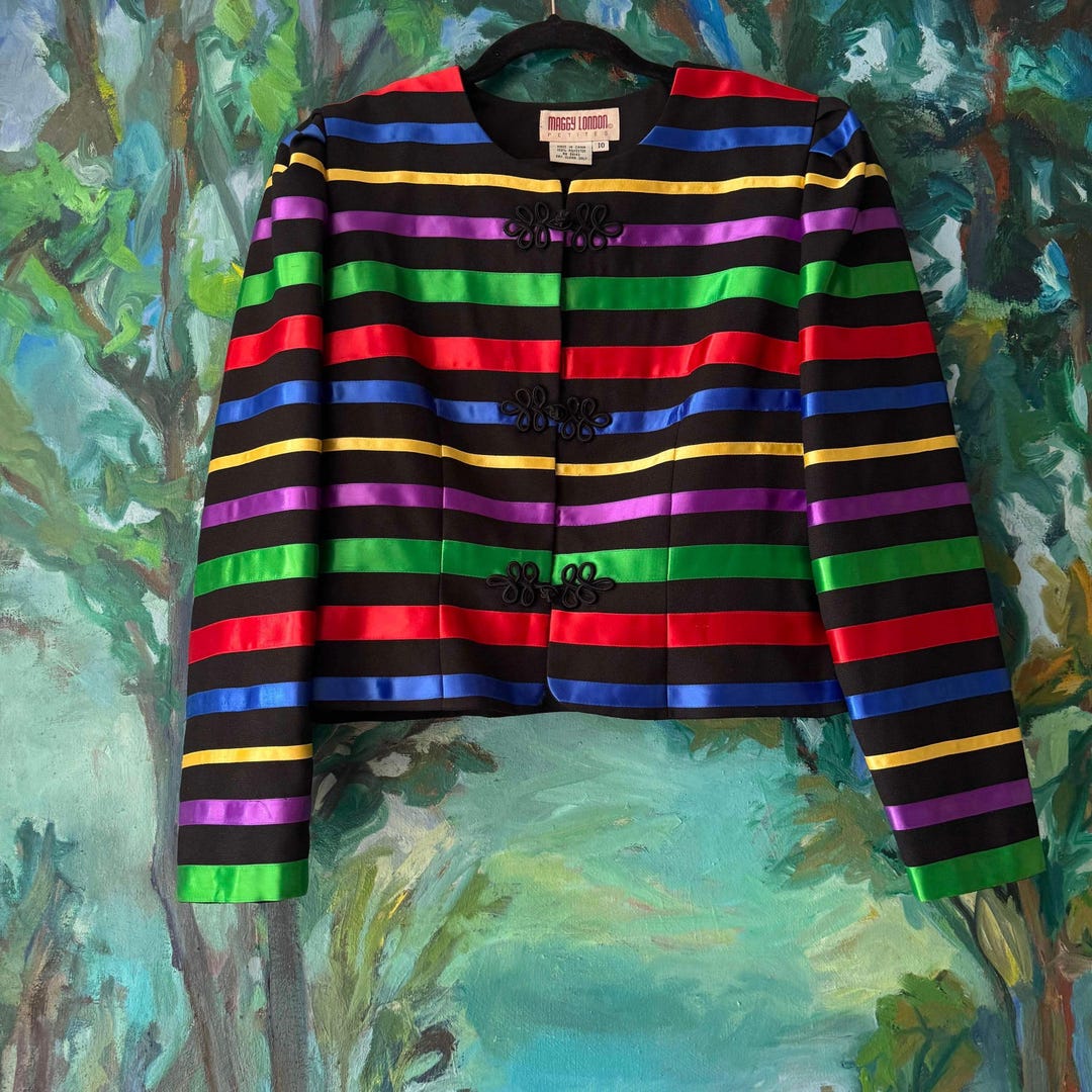 1980s Rainbow Striped Jacket - Etsy