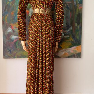 1970s Psychedelic Stars and Ribbon Print Trapeze Dress - Etsy