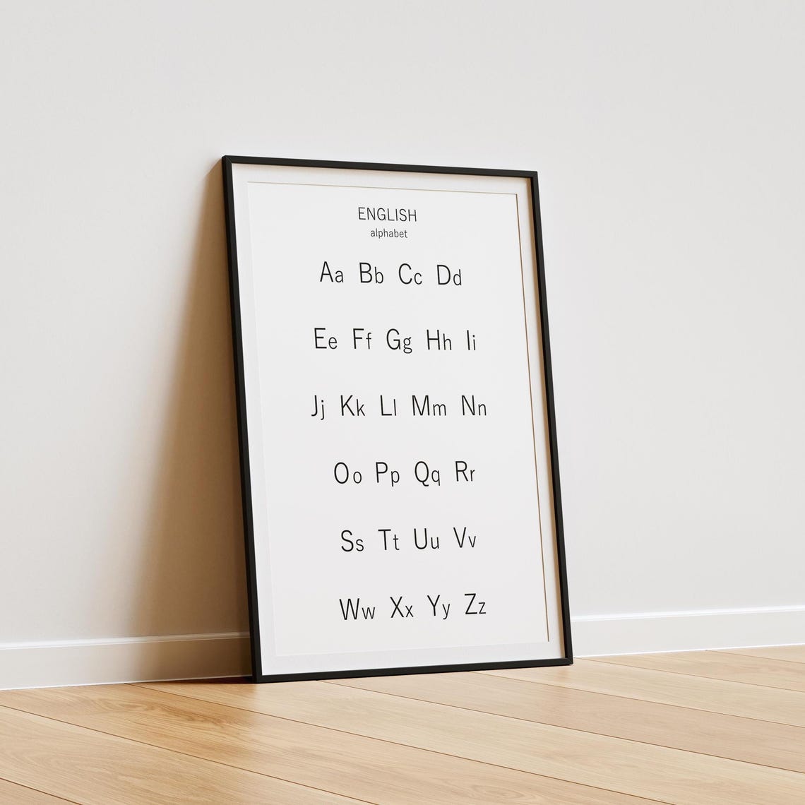 English Alphabet Chart: Black & White Wall Art (digital Download) - Etsy
