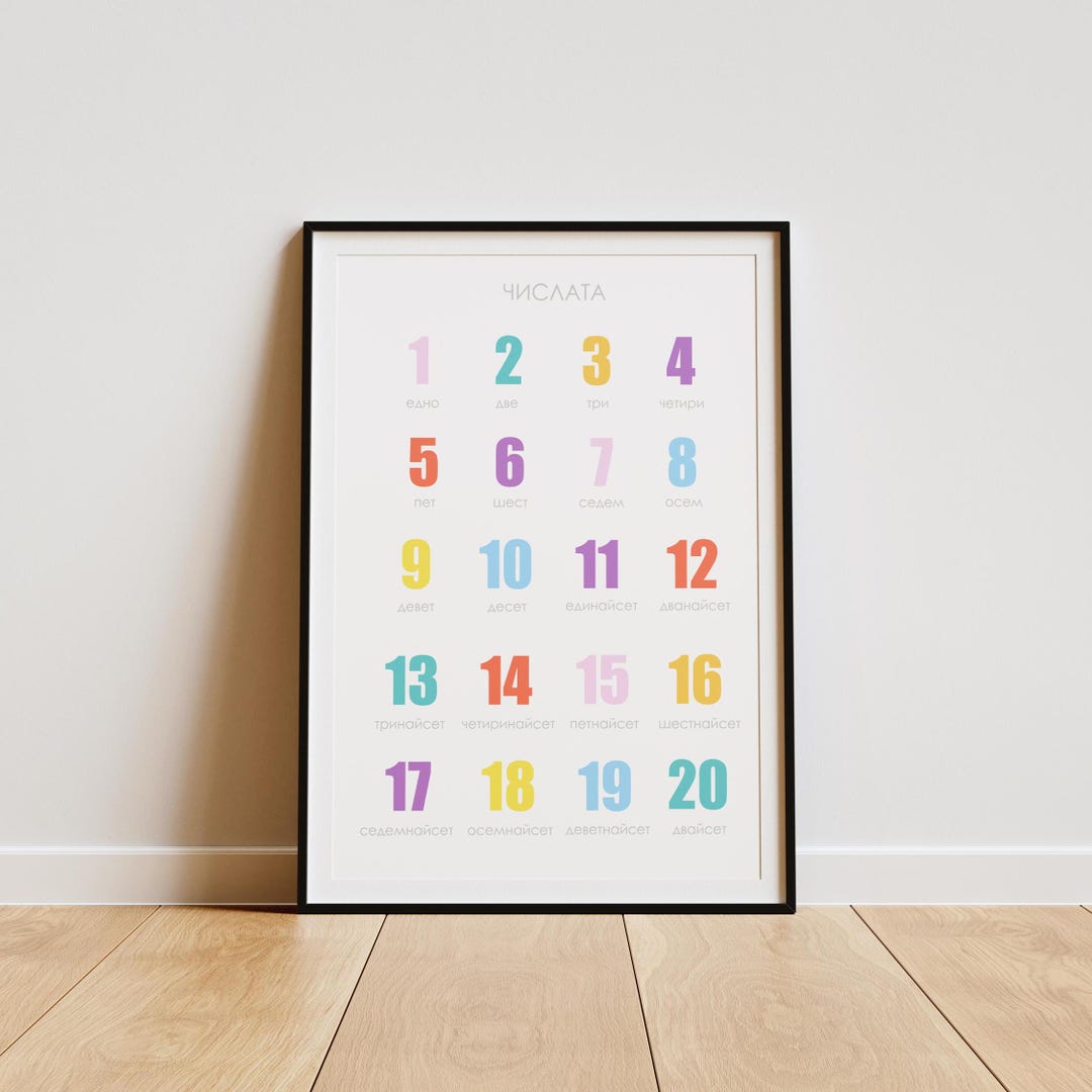 Numbers in Bulgarian Educational Poster, Числата на Български до 20 ...