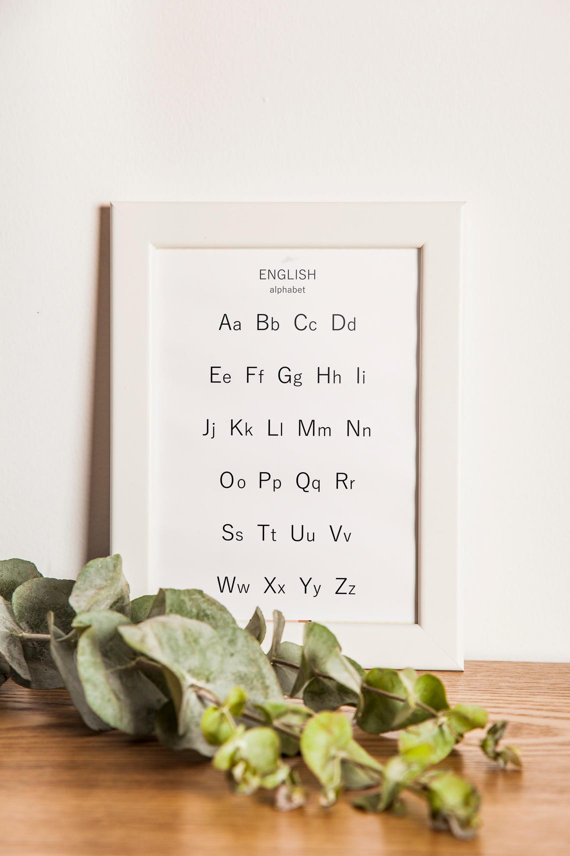 English Alphabet Chart: Black & White Wall Art (digital Download) - Etsy