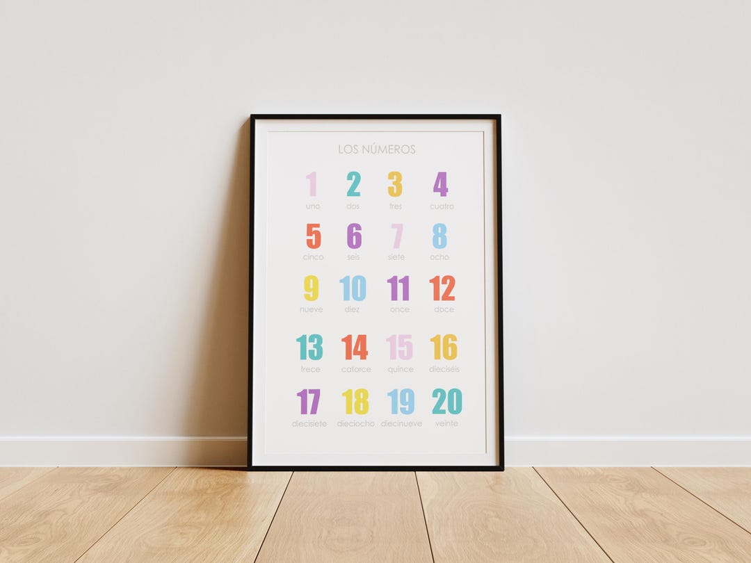 Numbers in Spanish Poster: Homeschool Playroom Wall Art (digital ...