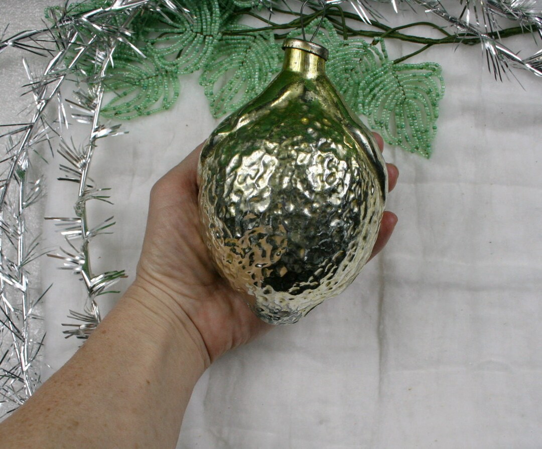 Vintage Lemon Glass Christmas Ornament, USSR 1950s - Etsy