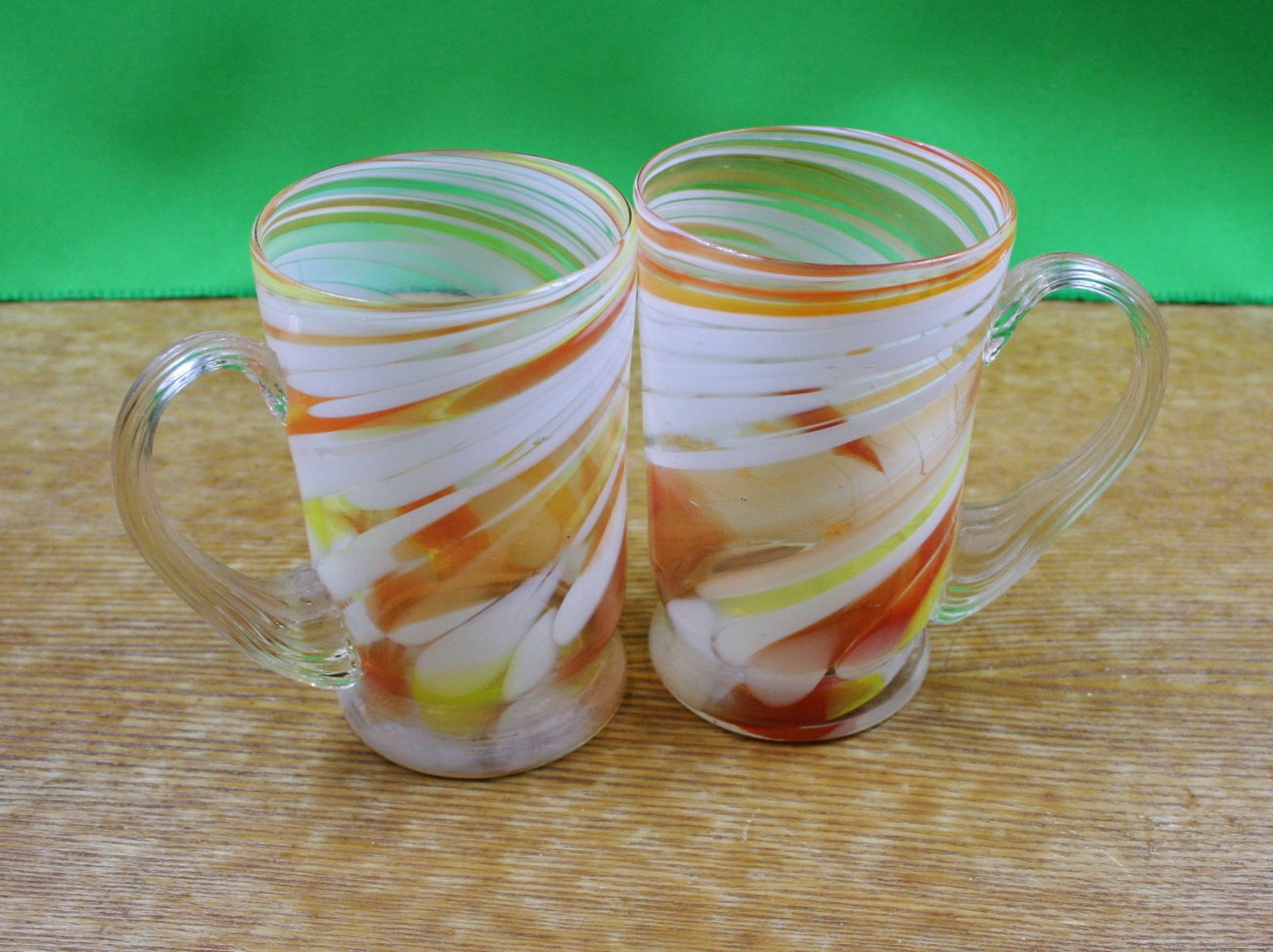 Set of Jug and 2 Cups for Water Milk Rustic Decor Colorful | Etsy