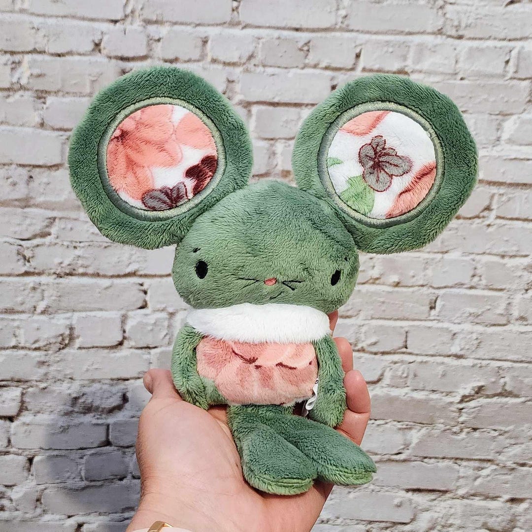 Cobalt Blue Plush Mouse, Sensory Plush Mouse, Crunchy Paper, Birth Gift ...