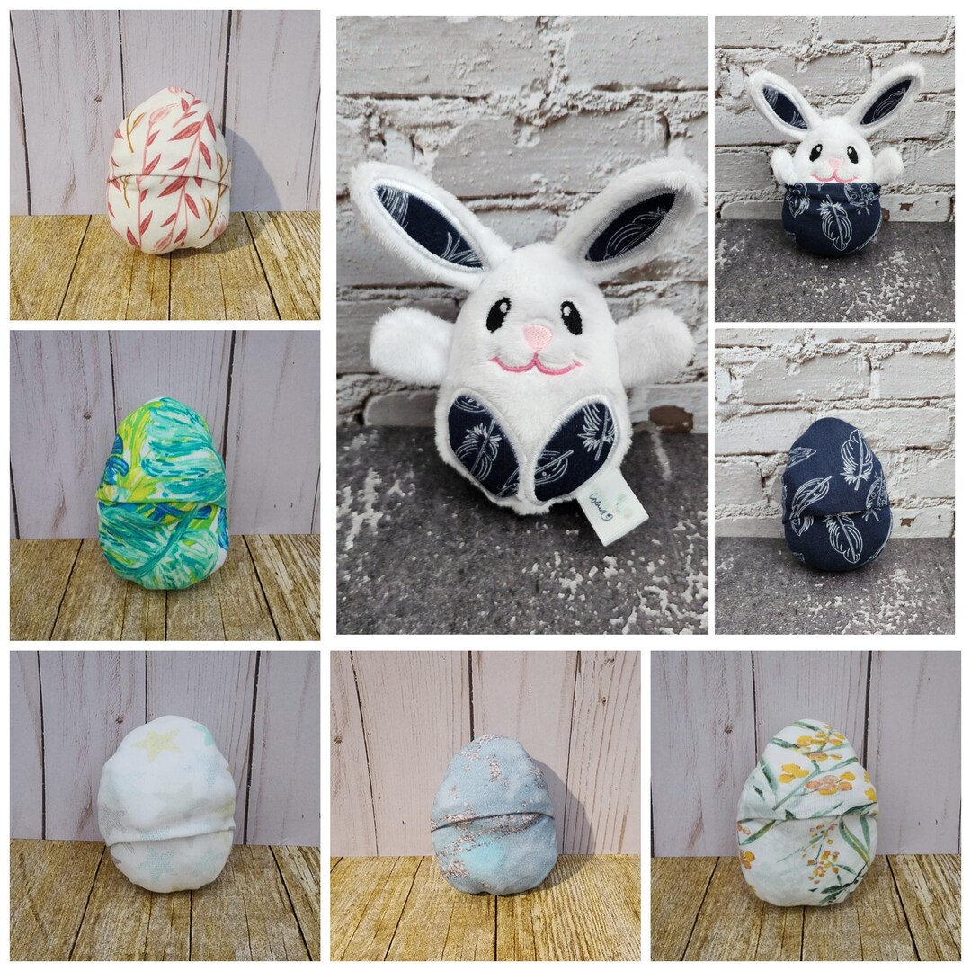 Small Soft Rabbit Toy , Easter Bunny, Bunny in an Egg, Peek-a-boo Bunny ...