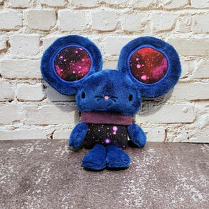 Cobalt Blue Plush Mouse, Sensory Plush Mouse, Crunchy Paper, Birth Gift ...